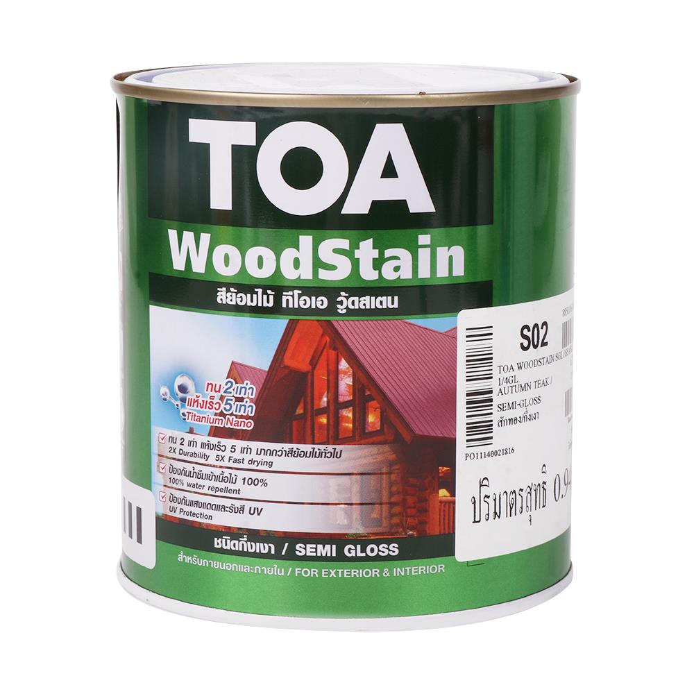 สีย้อมไม้ TOA WOODSTAIN #02 สีไม้สักทอง กึ่งเงา 1/4 แกลลอน