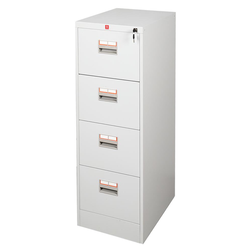 ตู้ลิ้นชักเหล็ก 4 ลิ้นชัก LUCKY WORLD KCDX-4-TG สีเทาทราย