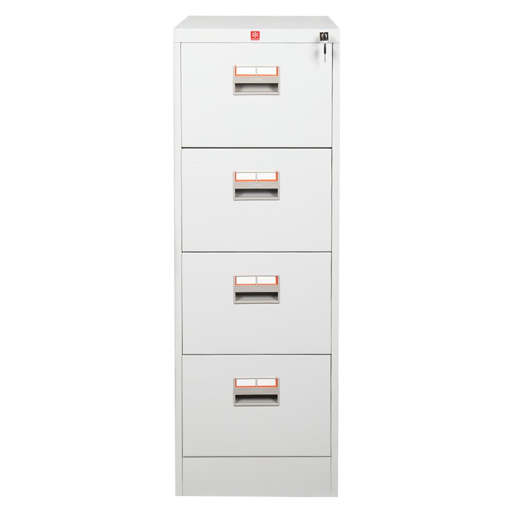 ตู้ลิ้นชักเหล็ก 4 ลิ้นชัก LUCKY WORLD KCDX-4-TG สีเทาทราย