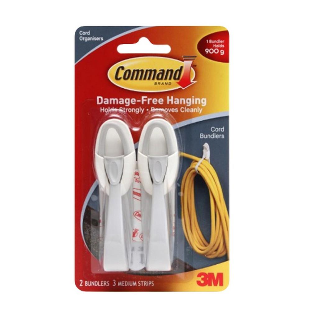COMMAND ADHESIVE TAPE WITH CORD BUNDLERS 3M 17304 WHITE