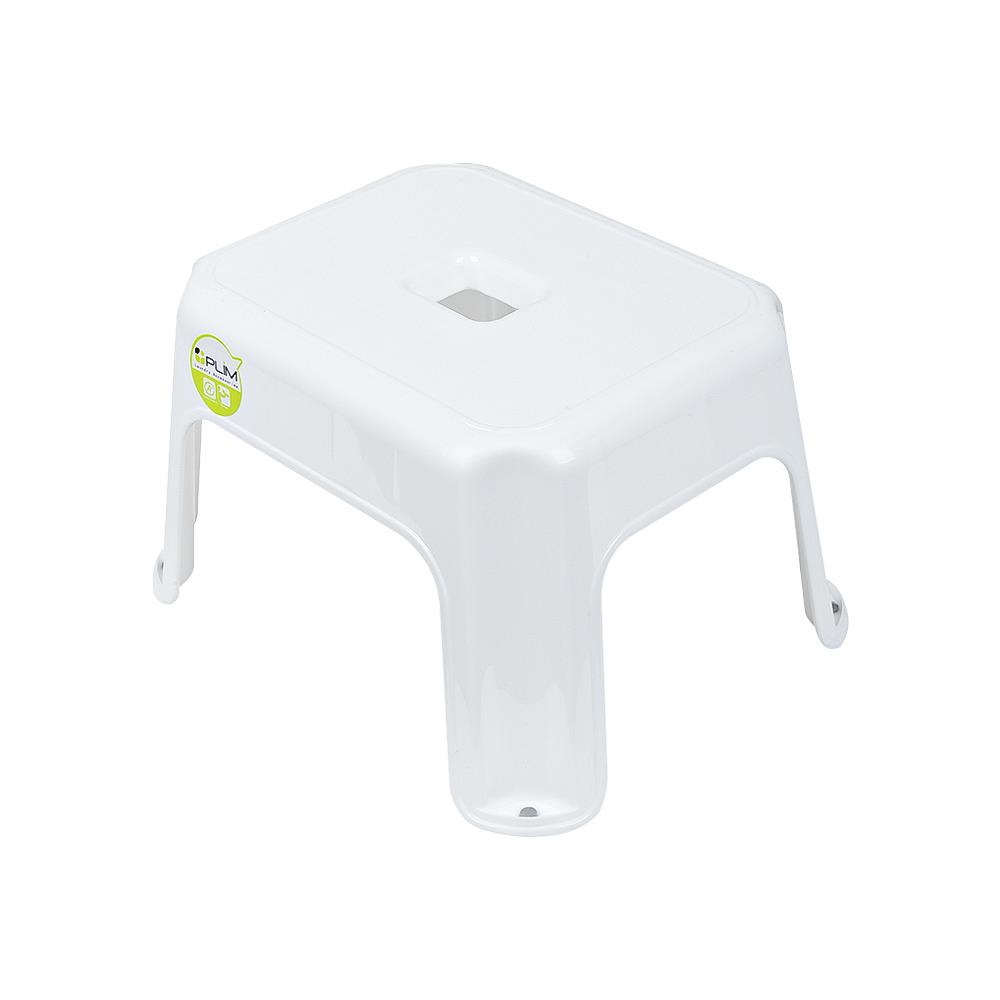 RECTANGULAR STEP STOOL PLIM 19X30.5X24.5CM WHITE