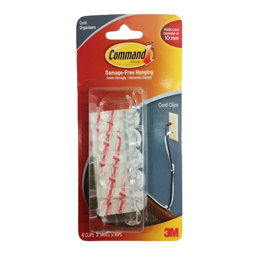 COMMAND ADHESIVE TAPE WITH CORD CLIPS 3M 17301 WHITE