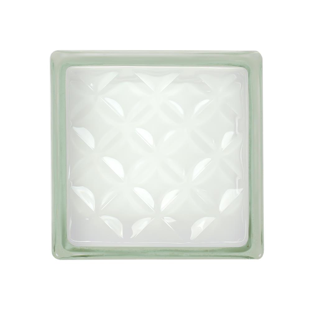 GLASS BLOCK JING HUA JEWEL 19X19X8CM WHITE