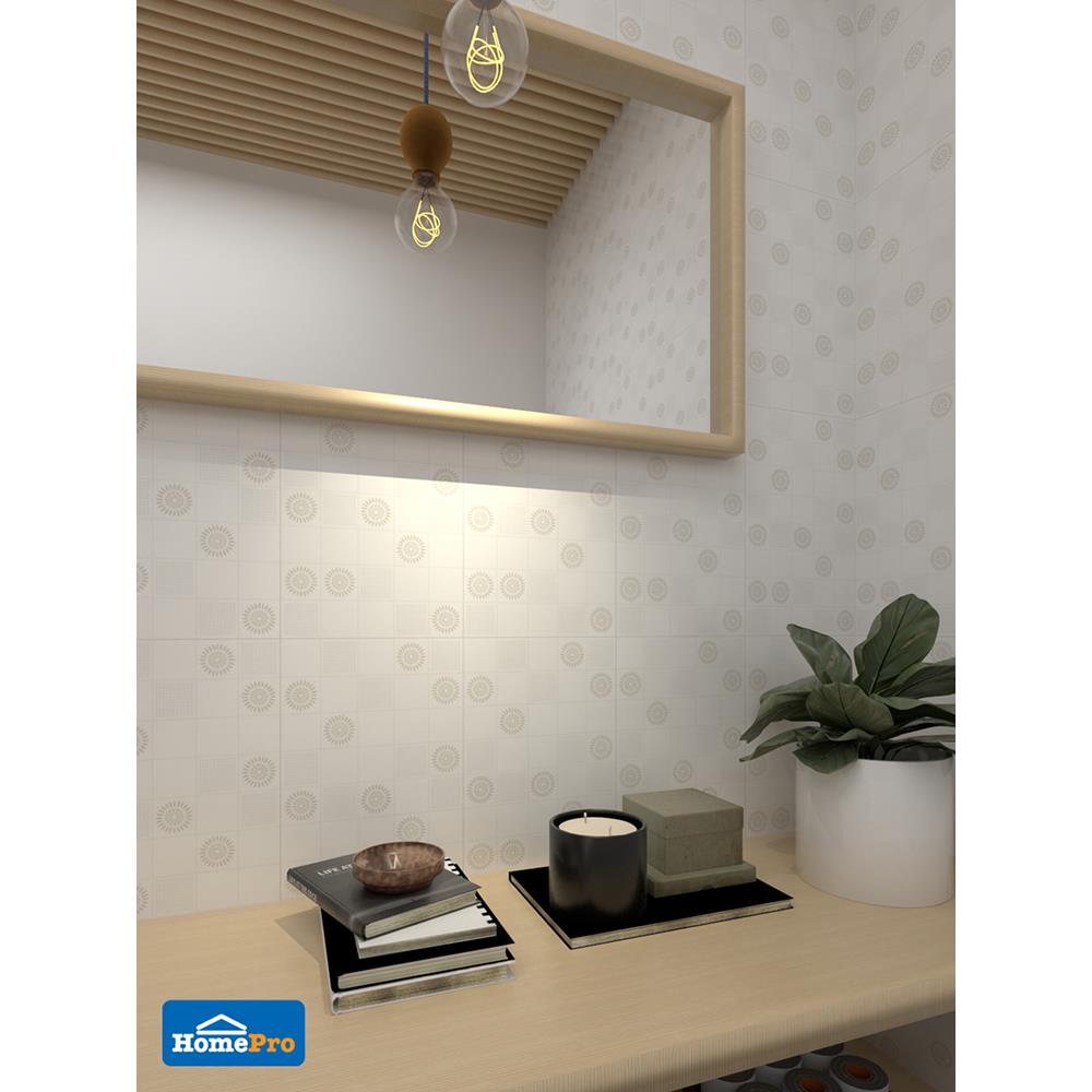 WALL TILE TARA SUNNY 25X40CM WHITE