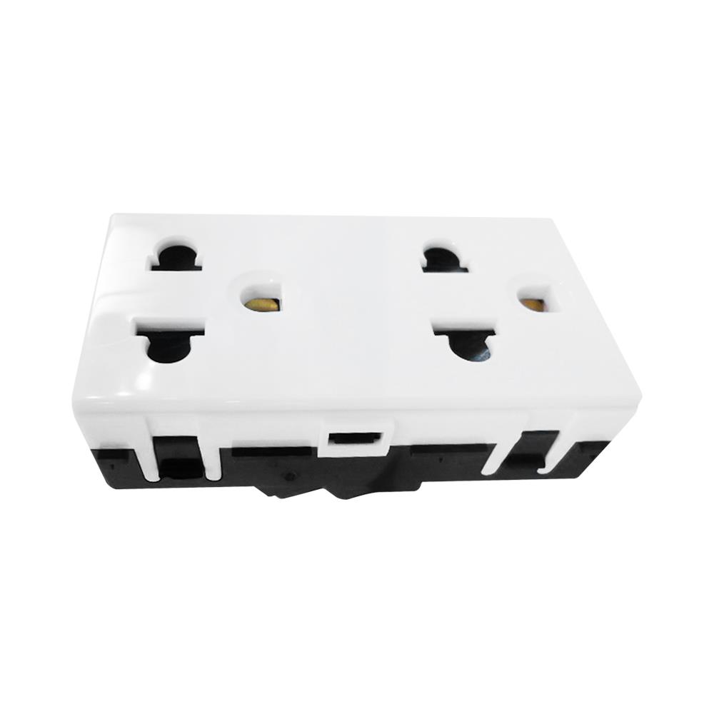 DOUBLE SOCKETS WITH SAFETY SHUTTERS SCHNEIDER F1426UEST2M 3-PIN WHITE