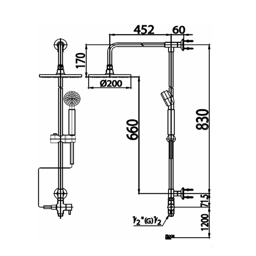 SHOWER COLUMN SET COTTO CT623S CHROME