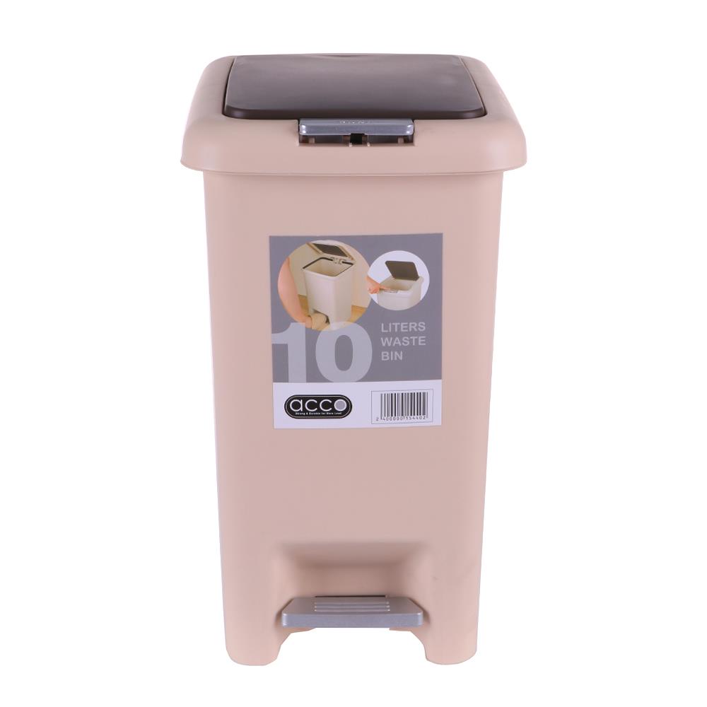 SQUARE DUSTBIN PEDAL ACCO G1830 10L BEIGE