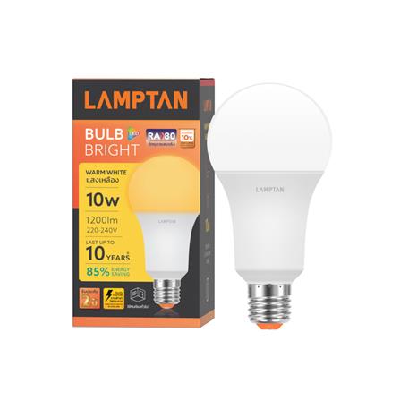 หลอด LED LAMPTAN A60 BRIGHT 10 วัตต์ WARM WHITE E27