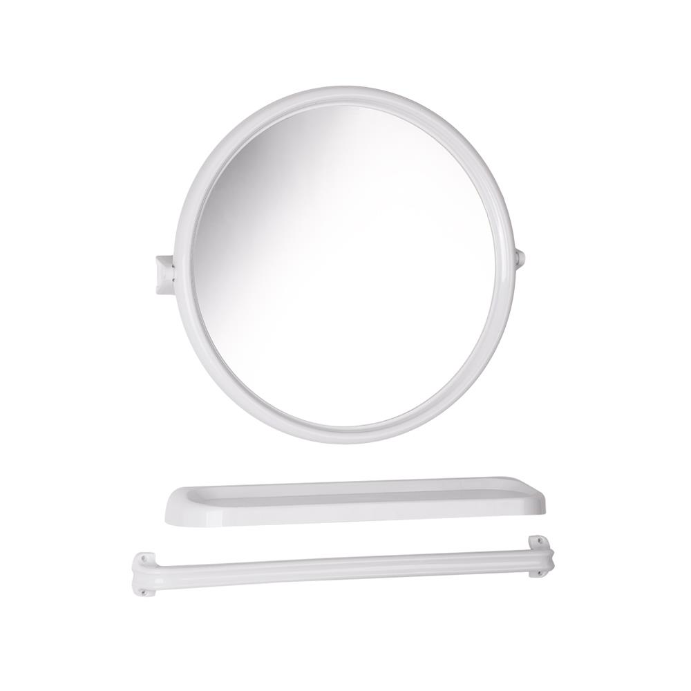 PLASTIC ROUND MIRROR SET 3PCS BATH TIME BM03 WHITE