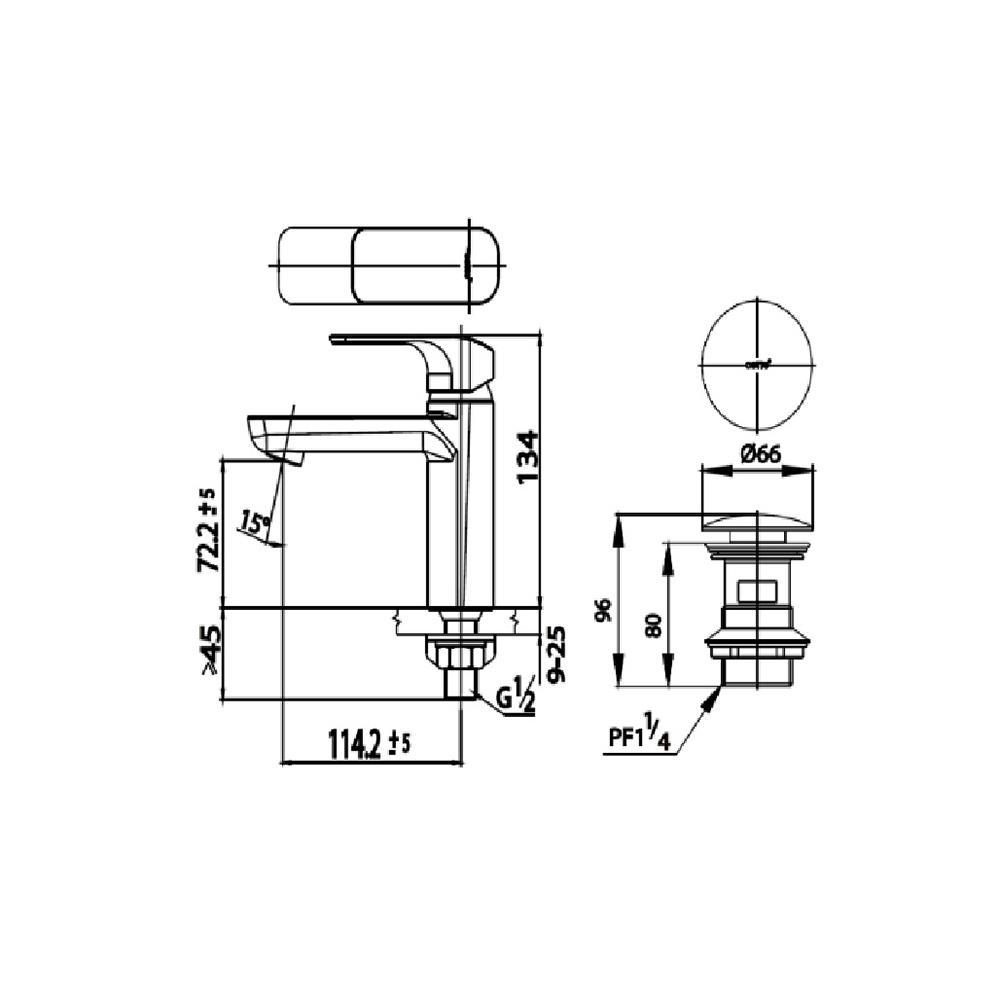 ก๊อกอ่างล้างหน้าเดี่ยว COTTO CT1142A#WH