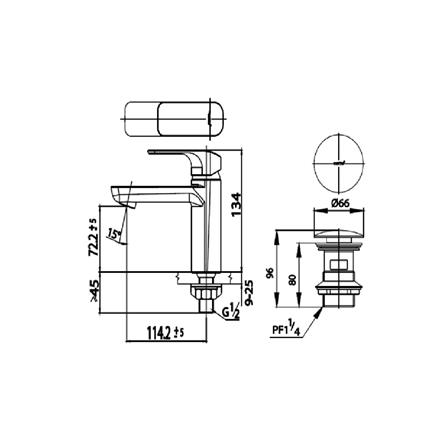 ก๊อกอ่างล้างหน้าเดี่ยว COTTO CT1142A#WH