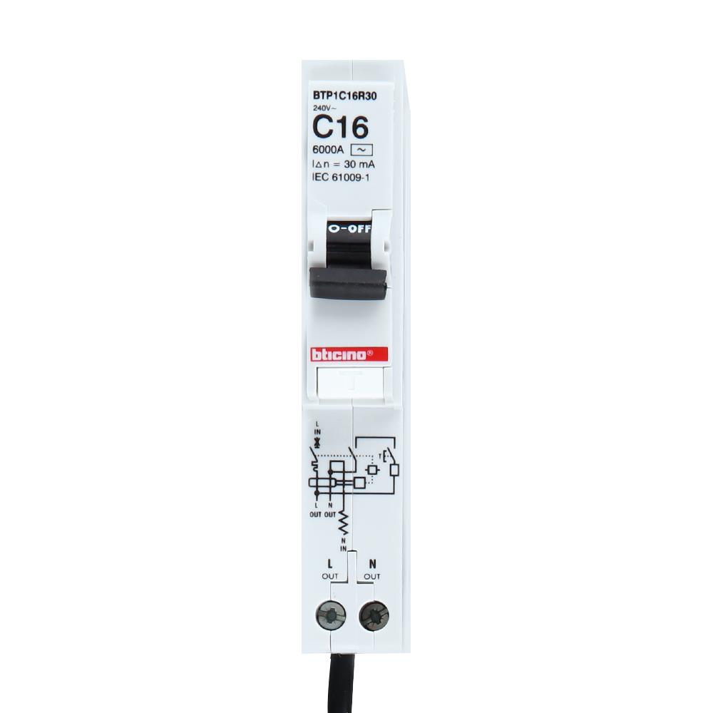 RCBO BTICINO BTP1C16R30 16A SINGLE-POLE SINGLE-PHASE