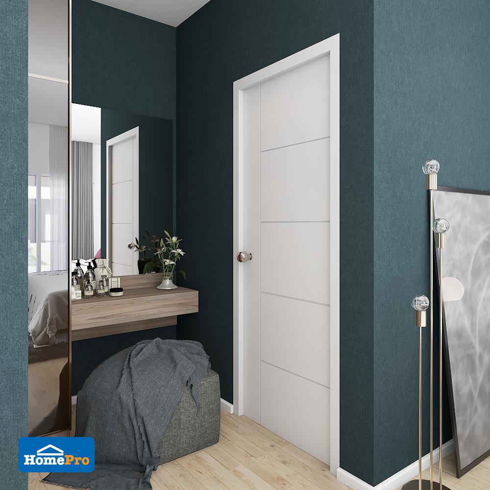 ประตูภายนอก UPVC AZLE MD-6 80x200 ซม. สีขาว