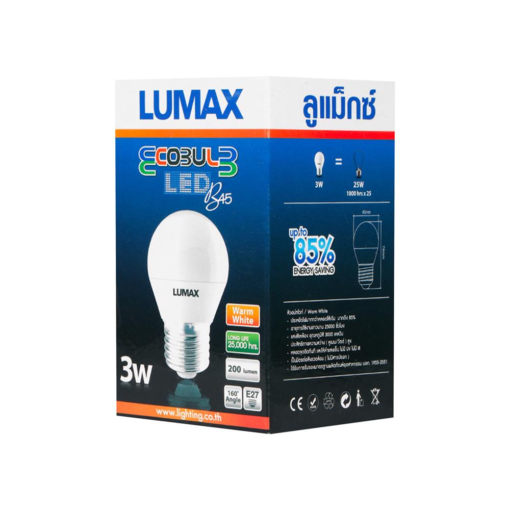 หลอด LED Ecobulb B45 3W WW E27 LUMAX