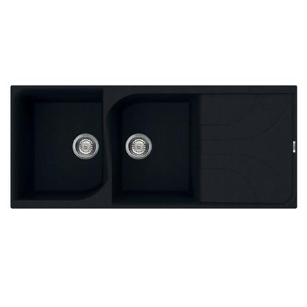 ซิงค์ฝัง 2หลุม 1ที่พัก ELLECI EGO 500 สีดำ