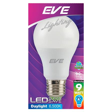 หลอด LED EVE A60 SUPER SAVE 9 วัตต์ DAYLIGHT E27