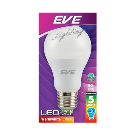 หลอด LED EVE A60 SUPER SAVE 5 วัตต์ WARMWHITE E27
