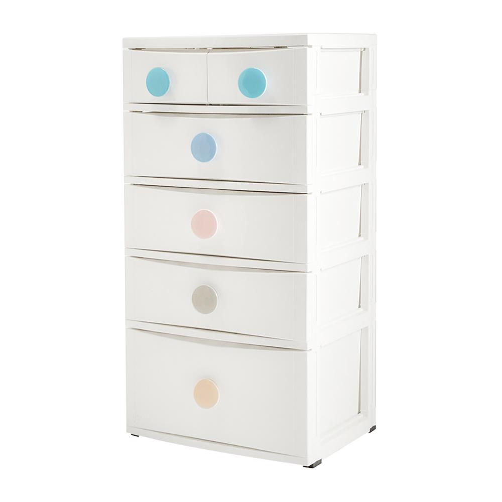 5-TIER DRAWER UNIT STACKO D10 56X45X112CM WHITE