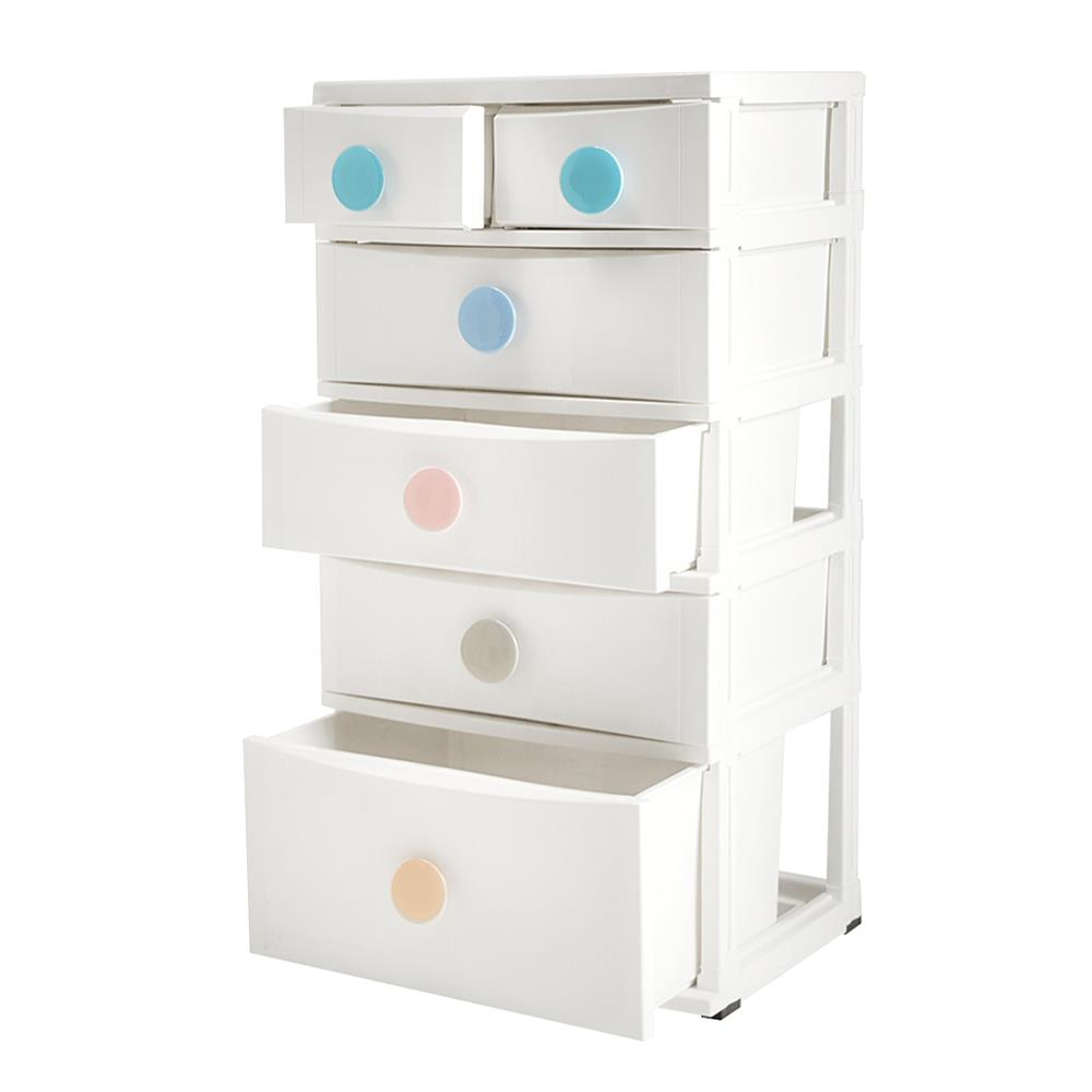 5-TIER DRAWER UNIT STACKO D10 56X45X112CM WHITE