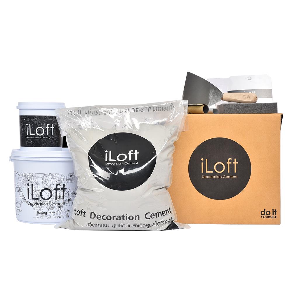 สีซีเมนต์สร้างลาย ILOFT สีดำ 2 9 กก.