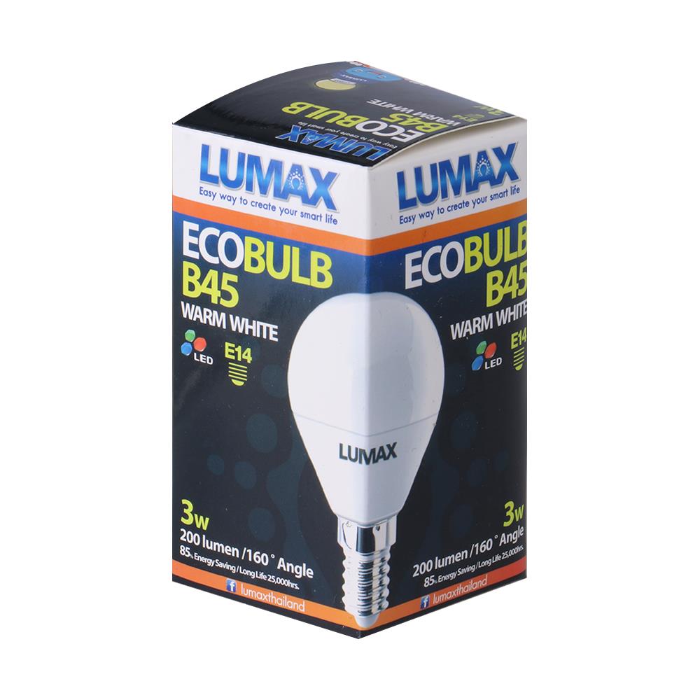 หลอด LED LUMAX ECO BULB B45 3W E14 WARM WHITE