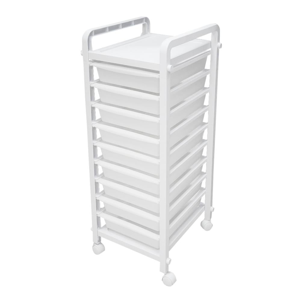 9-DRAWER STORAGE CART PLASTIC STACKO 33.5X40X89.5CM WHITE