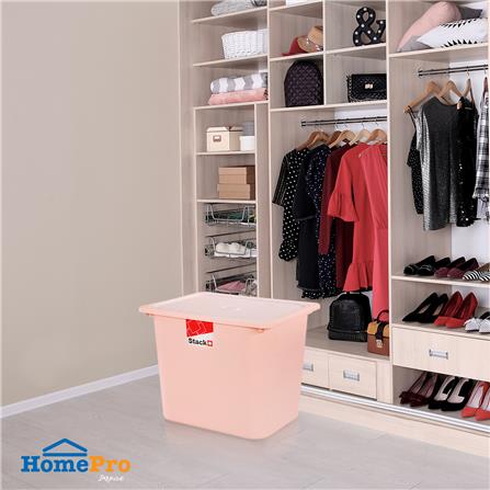 STACKABLE STORAGE BOX WITH LID STACKO 5225 60L 40.9X59X32.8CM WHITE