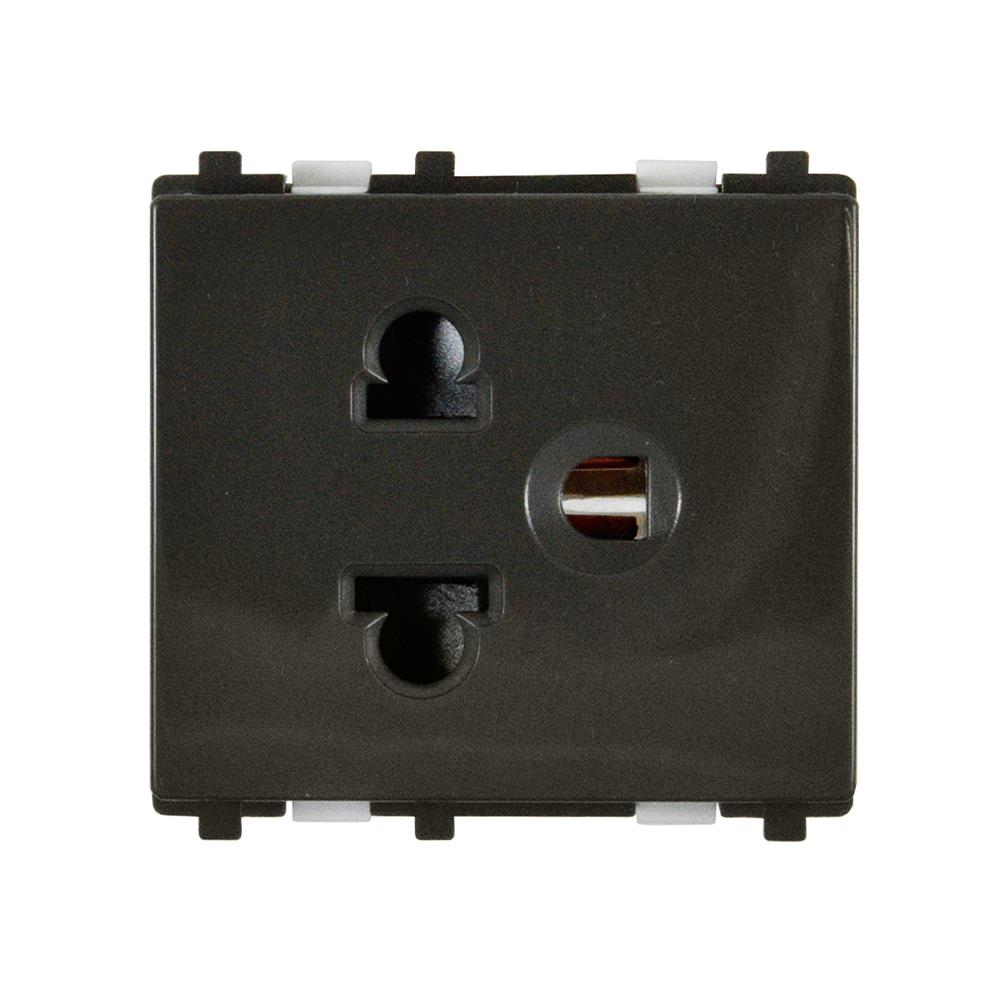 SINGLE SOCKET WITH SAFETY SHUTTER SCHNEIDER 84426MUES_BZ 3 PIN BROWN