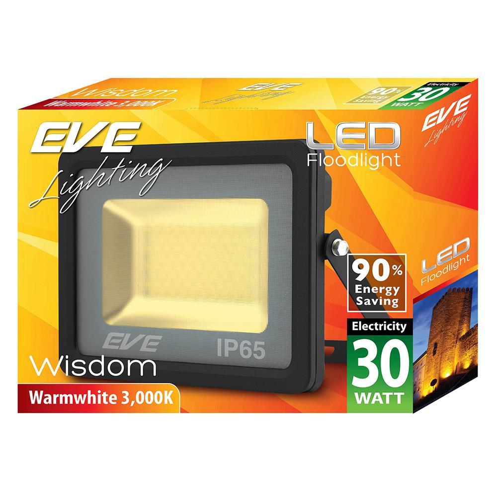 สปอตไลท์ภายนอก LED WISDOM 30 วัตต์ WARMWHITE สีดำ
