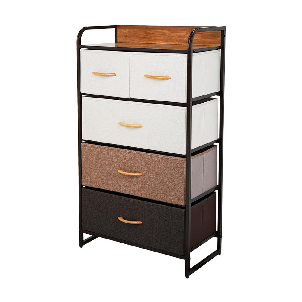 4-TIER FABRIC DRAWER UNIT STACKO CLOVE 58X29X99CM BROWN