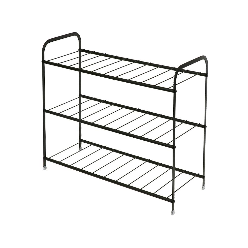 3 TIER SHOE RACK STACKO 60.8X26.5X53.2CM BLACK