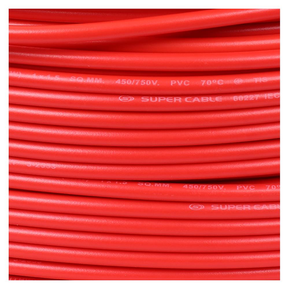 สายไฟ THW IEC01 S SUPER 1X1.5 ตร.มม. 100 ม. สีแดง