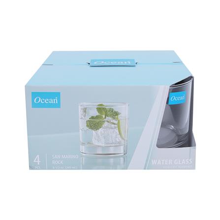 แก้วน้ำ 245ml OCEAN GLASS SAN MARINO ROCK แพ็ก 4 ใบ