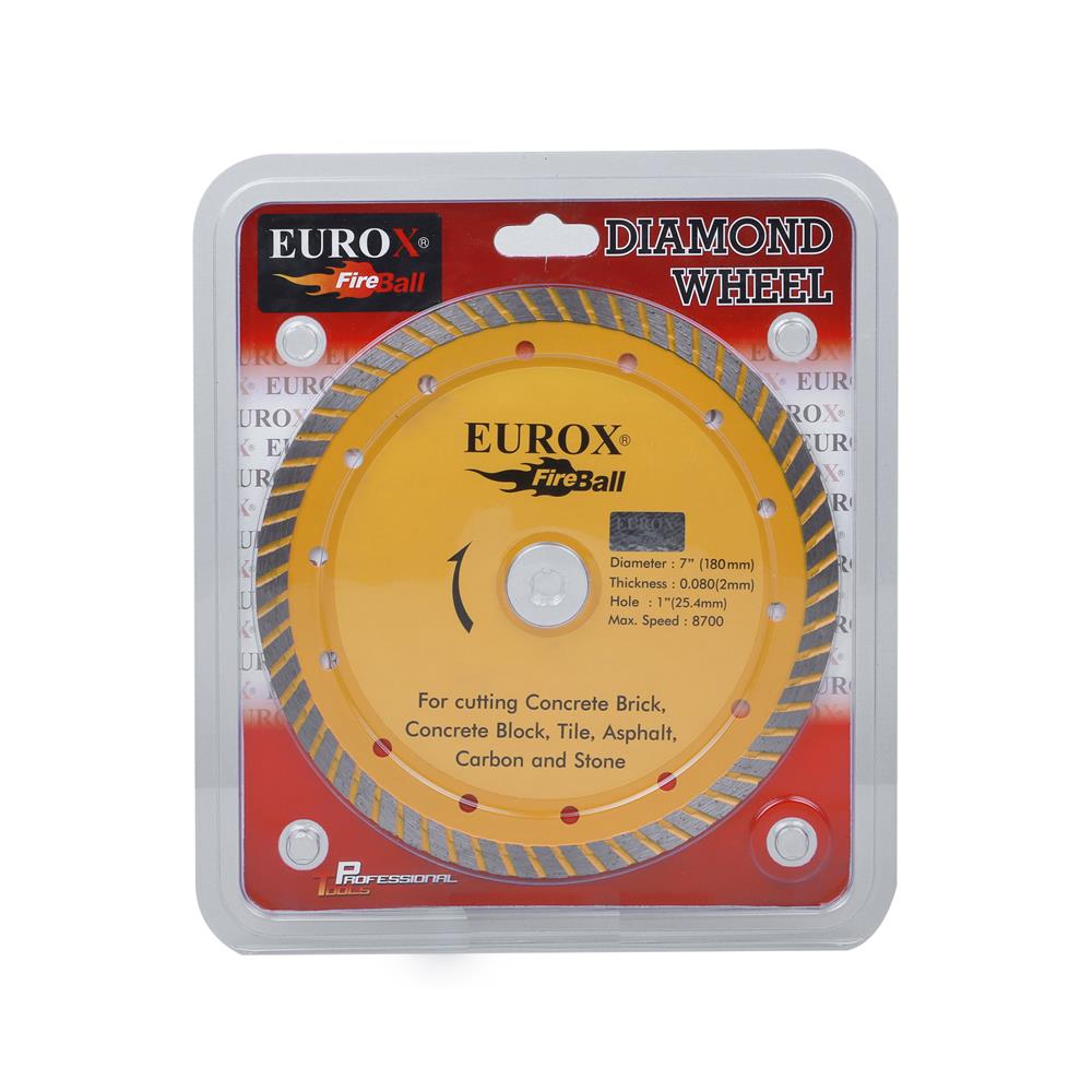 ใบตัดเพชรแห้งและเปียก EUROX 7 นิ้ว
