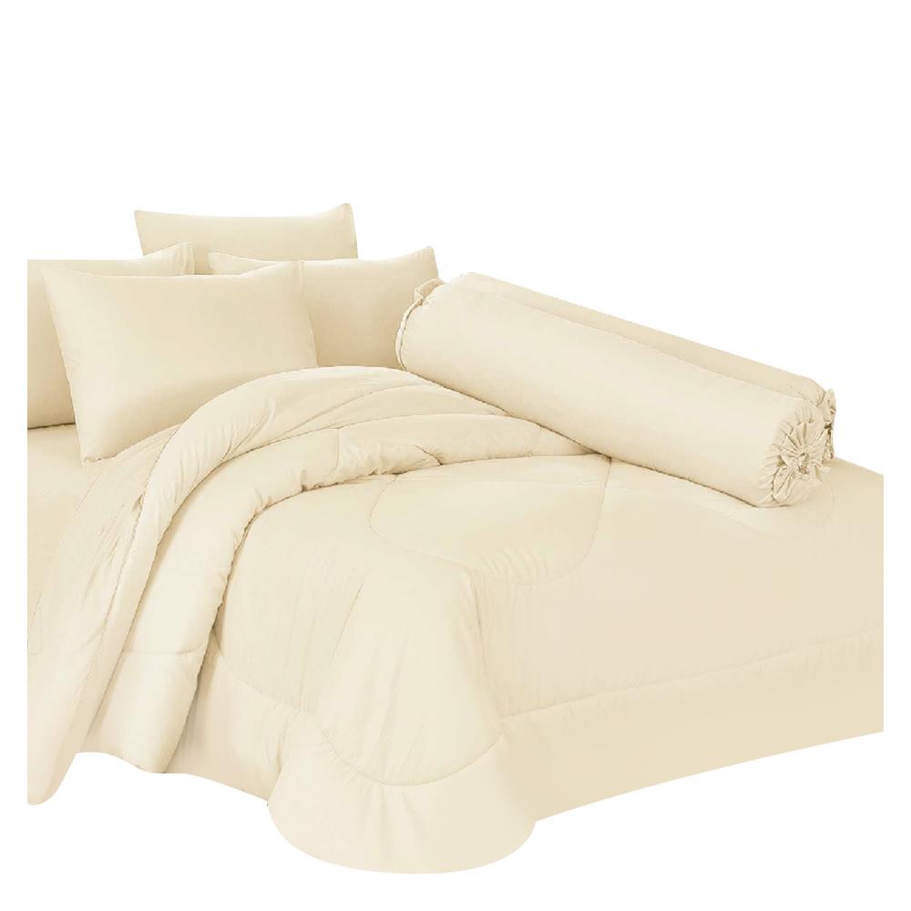 ชุดผ้าปูที่นอน 6 ฟุต 6 ชิ้น FROLINA MICROTEX CREAM