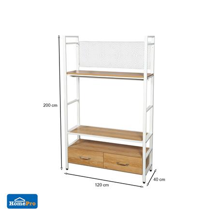 ตู้วางทีวี FURDINI PLANK 120 ซม. สีน้ำตาล/ขาว