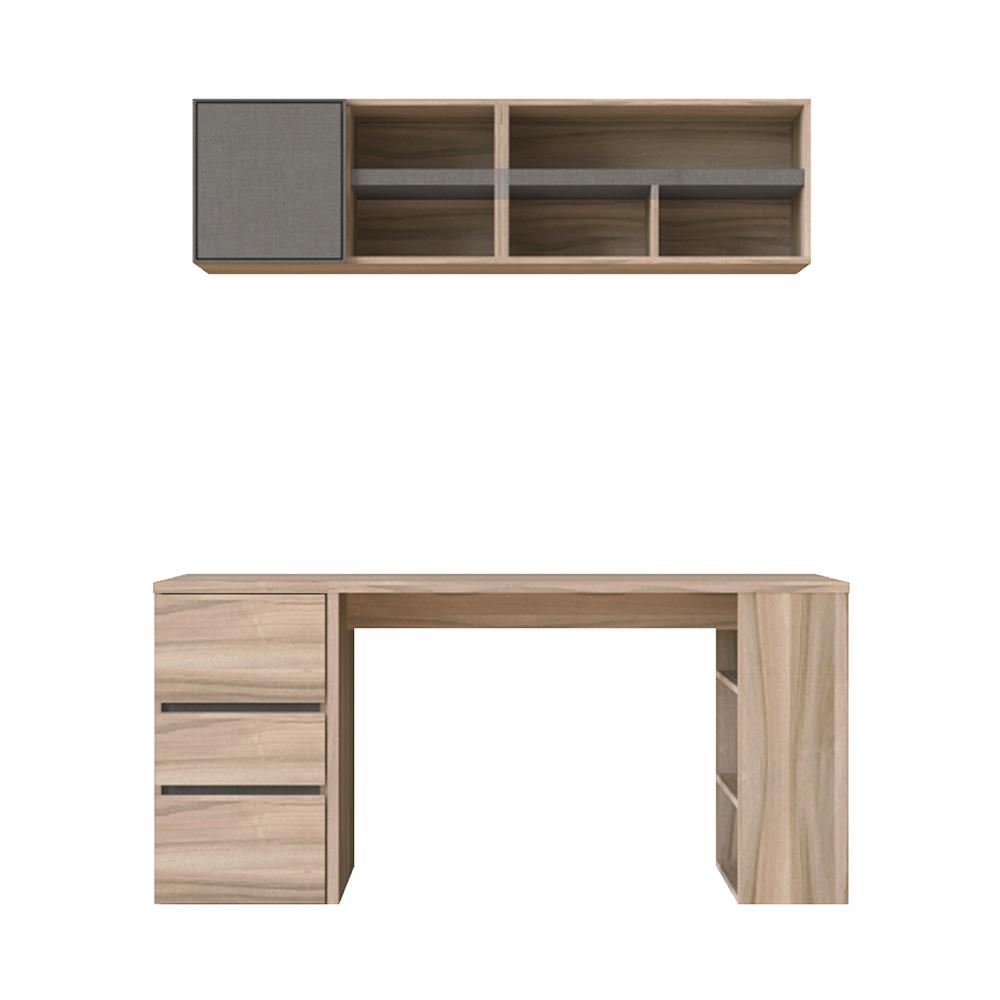 OFFICE DESK SET BURO WALLY D AROMA OAK/GREY