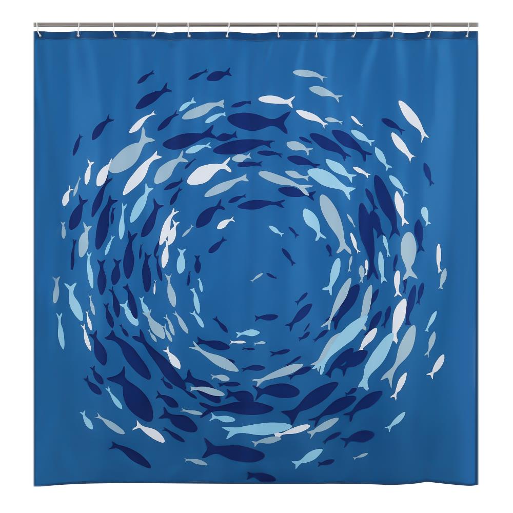 POLYESTER SHOWER CURTAIN MOYA SC3456A BLUE FISH 180x180CM.