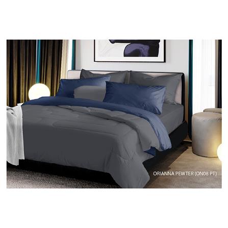 ชุดผ้าปูที่นอน 6 ฟุต 6 ชิ้น STEVENS SOFTEX สี ORIANNA PEWTER