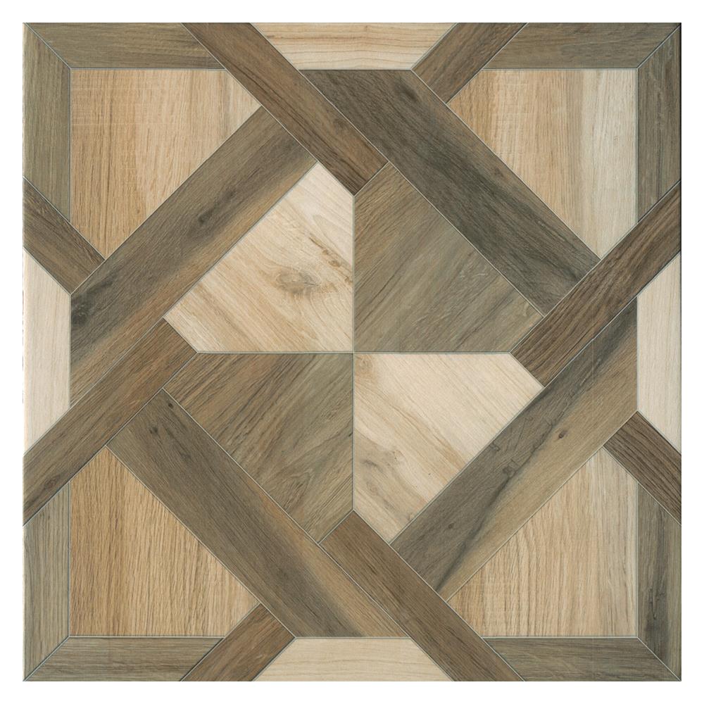 FLOOR TILE 18X18" TARA TOBIAS WOOD BROWN EXC
