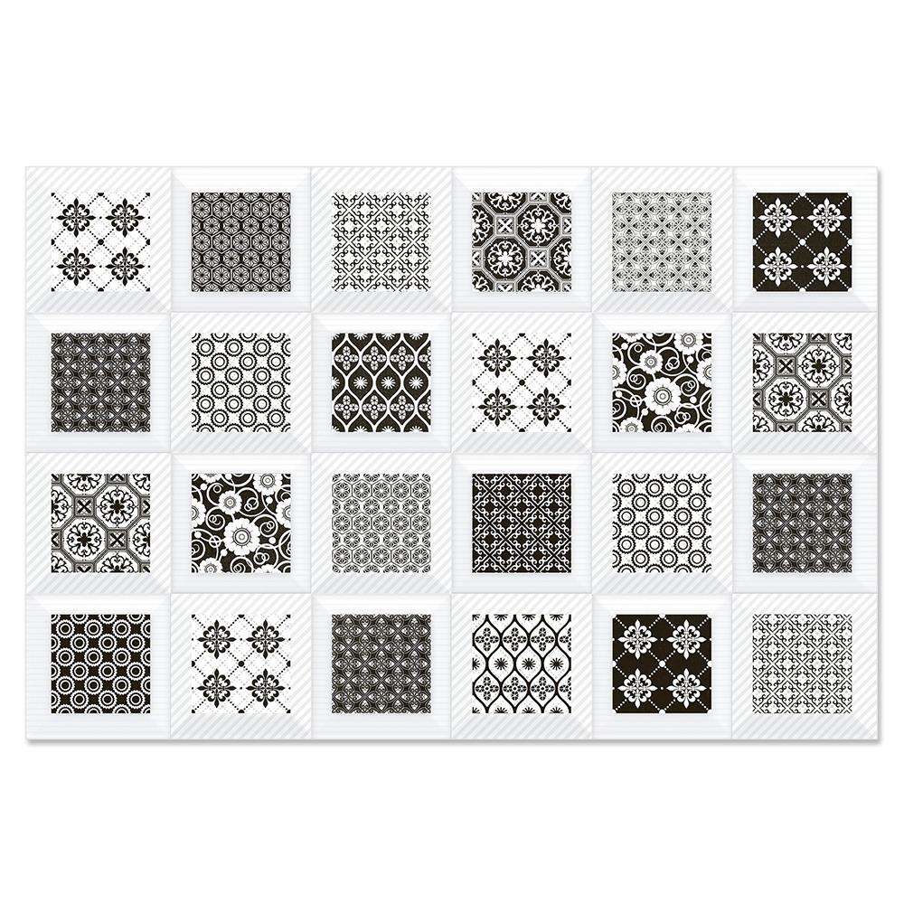 WALL TILE 30X45CM TARA CREED WHITE-BLACK II 0.81M2