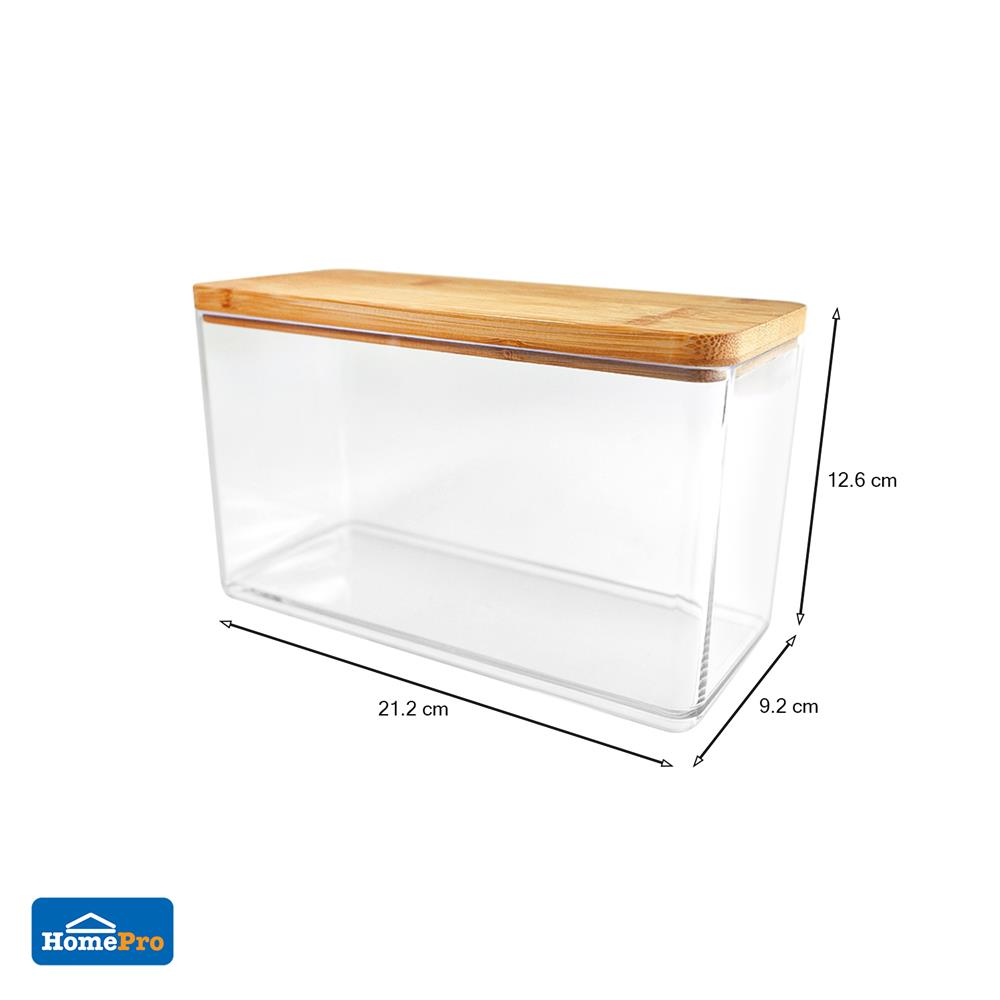 กล่องใสฝาไม้ STACKO MOKU BB01071 9.2x21.2x12.6 ซม.