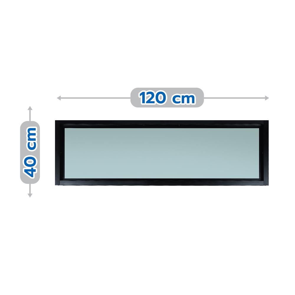 ALUMINUM FIXED WINDOW WINDOW ASIA F10 120X40CM BLACK