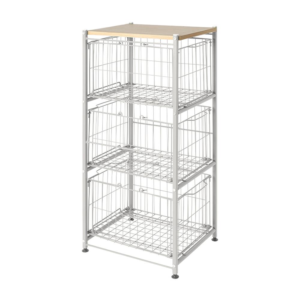 3-TIER SHELVING UNIT STACKO SCANDI 41.5X34X91CM WHITE