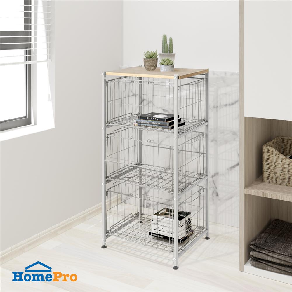 3-TIER SHELVING UNIT STACKO SCANDI 41.5X34X91CM WHITE