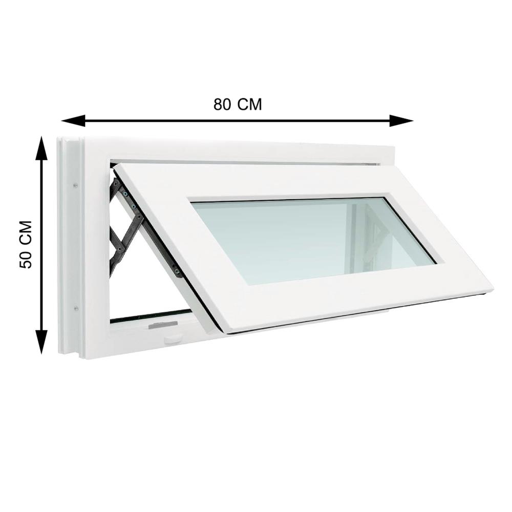 หน้าต่างบานกระทุ้ง UPVC มุ้ง WINDOW ASIA 80X50 ซม. สีขาว