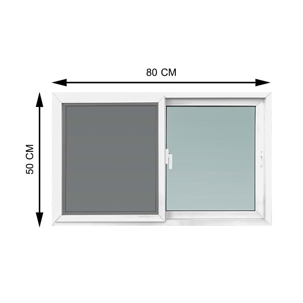 หน้าต่างบานเลื่อน UPVC S-S มุ้ง WINDOW ASIA 80X50 ซม. สีขาว