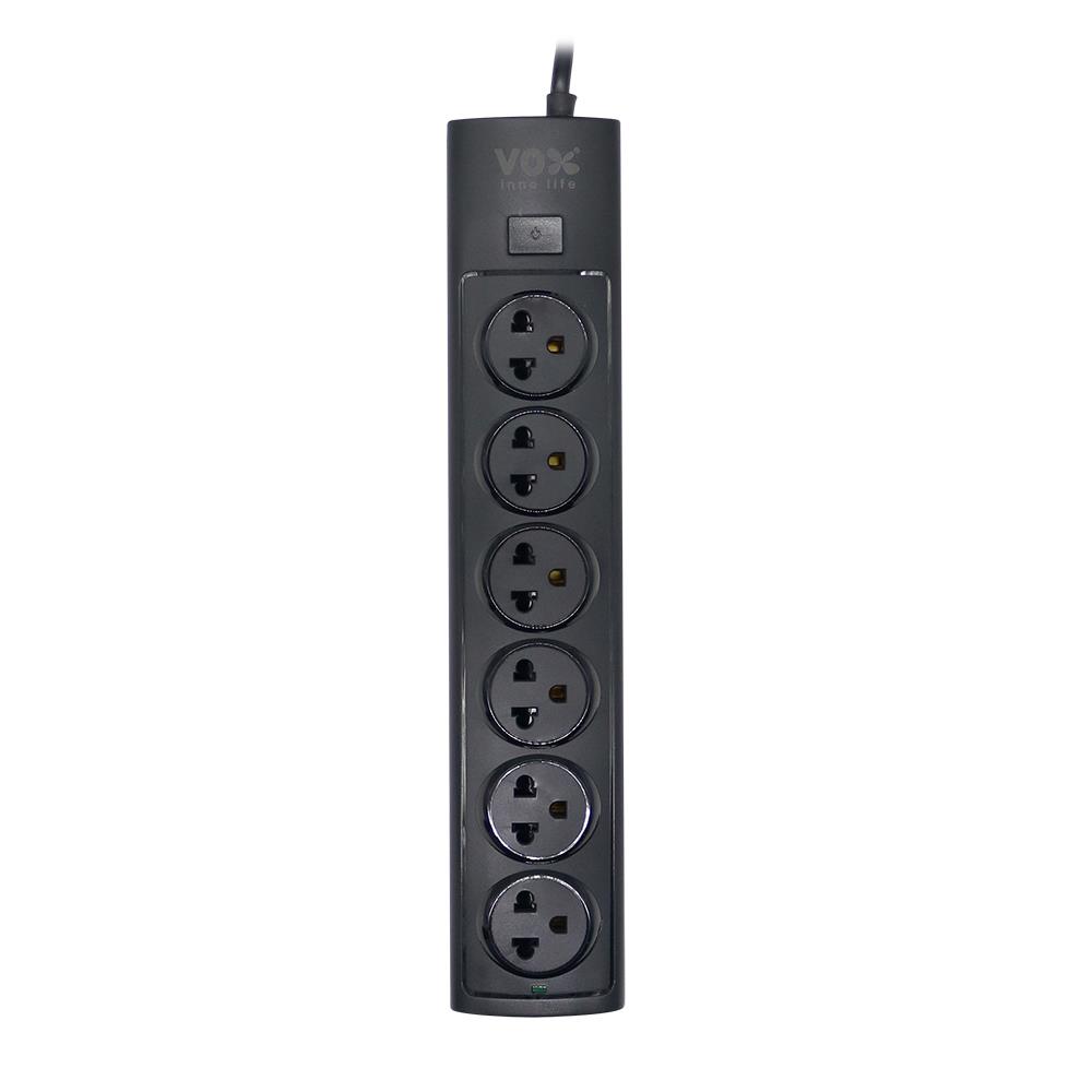 POWER STRIP VOX NO01-6101 6-OUTLET 1-SWITCH 3M BLACK