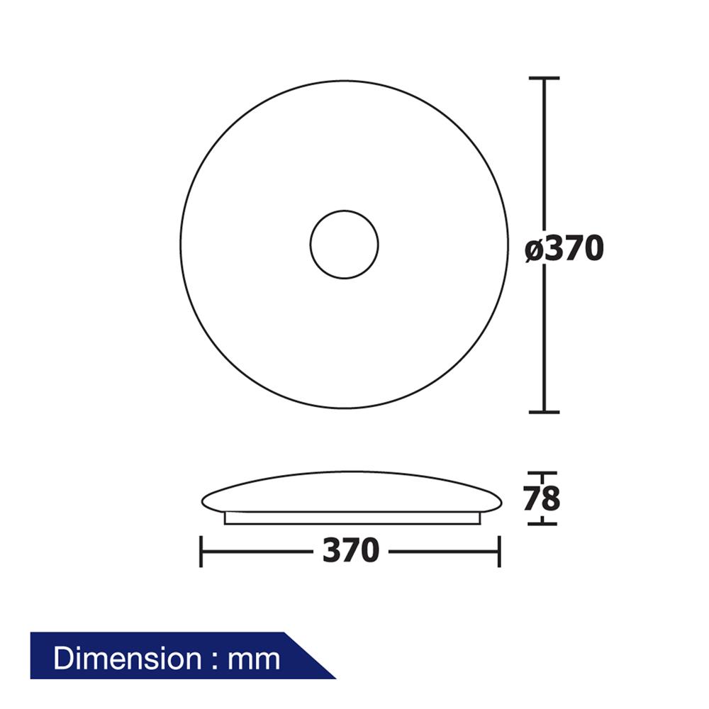 ไฟเพดาน LED BEC MIRA-03 36 วัตต์ COOLWHITE/DAYLIGHT/WARMWHITE 15 นิ้ว