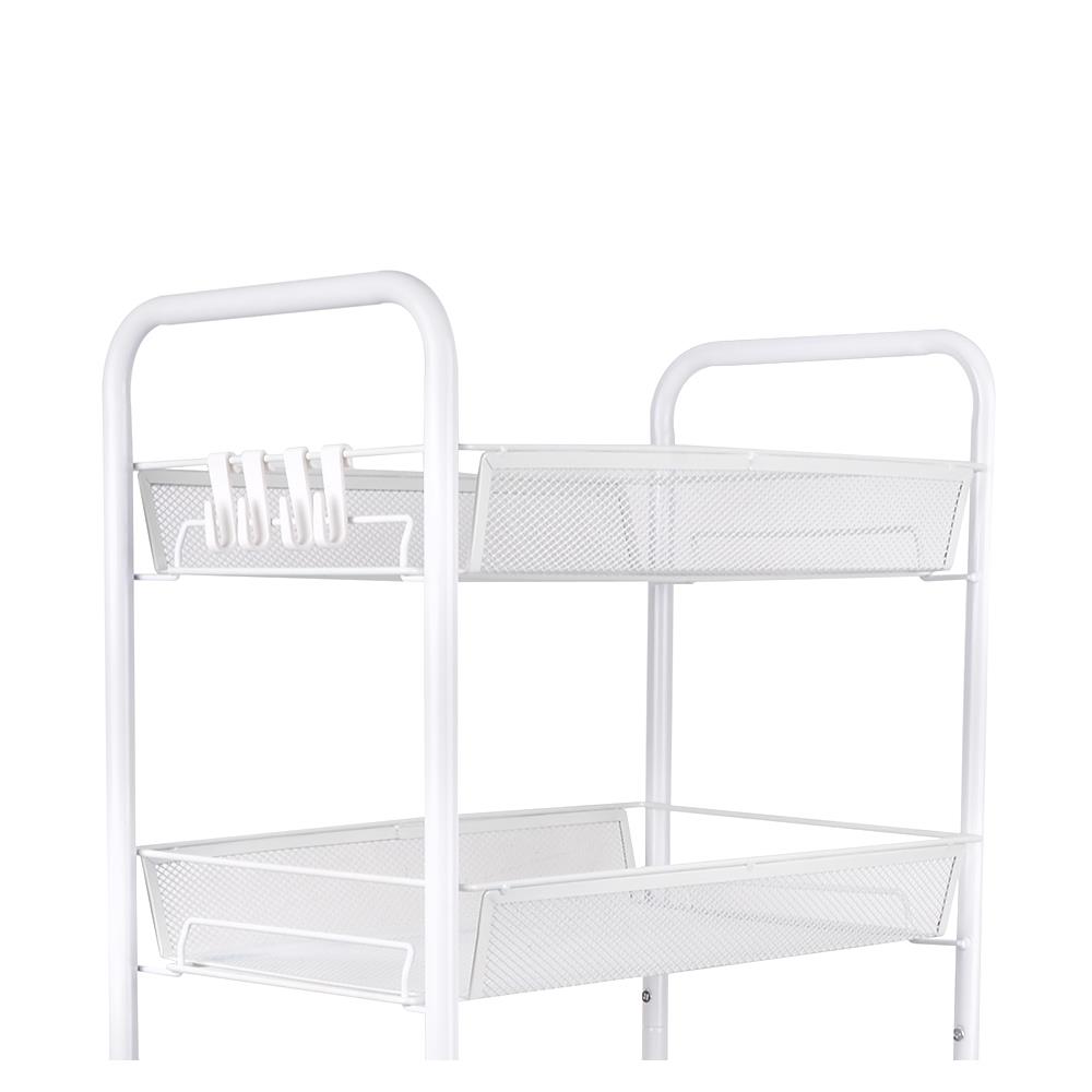 4-TIER UTILITY CART WITH HOOKS STACKO IVY 45X26X85CM WHITE
